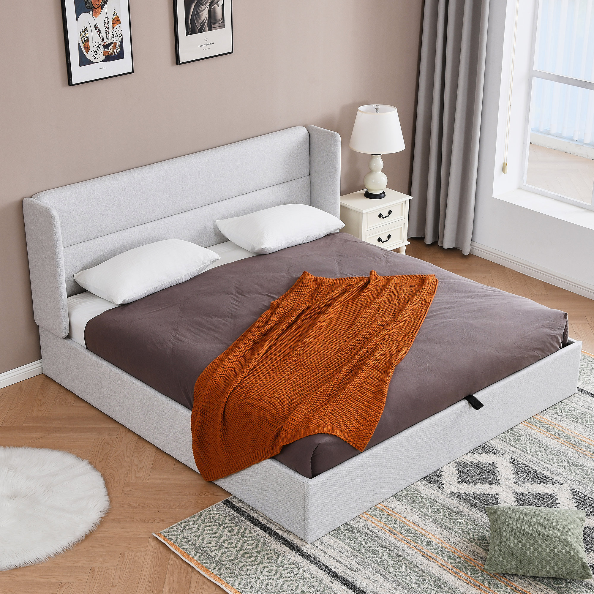 Latitude Run® Gaillarde Hydraulic Lift Up Storage Upholstered Platform ...