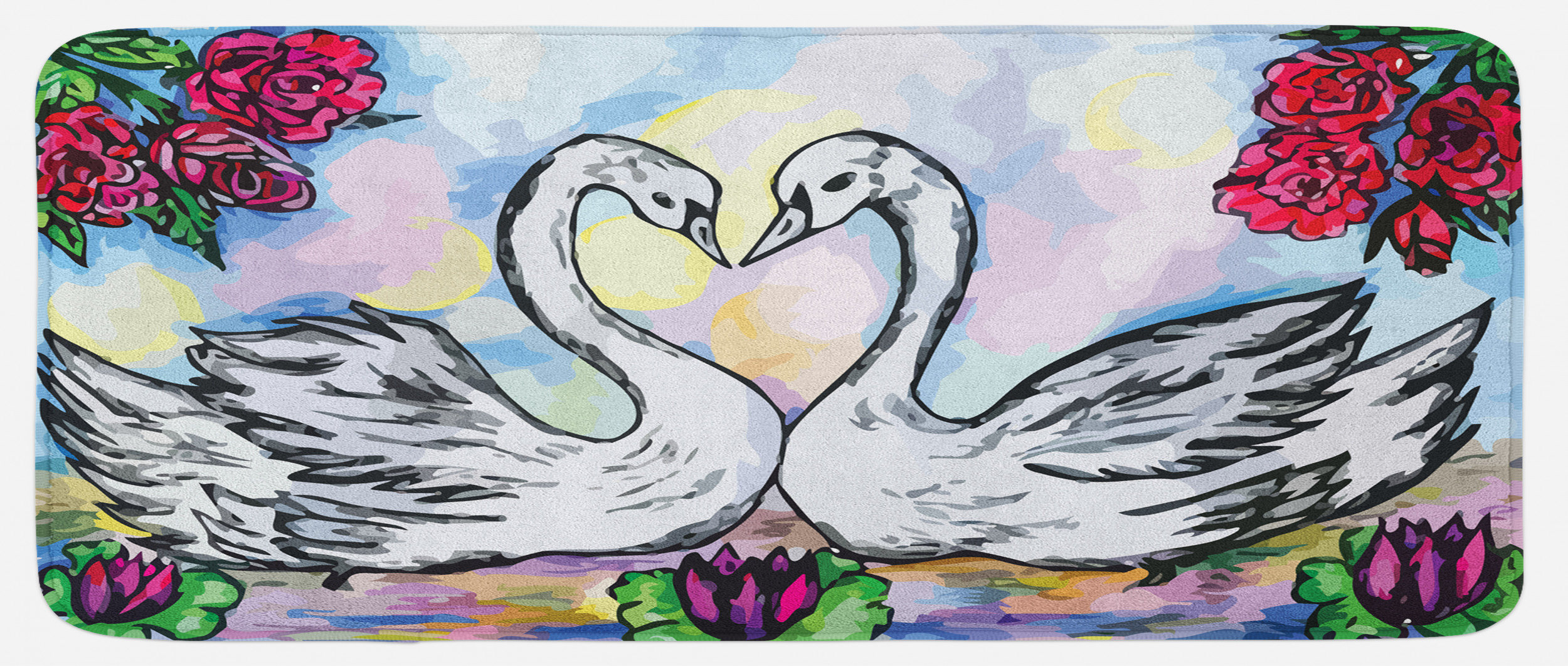 East Urban Home Swan Kitchen Mat | Wayfair