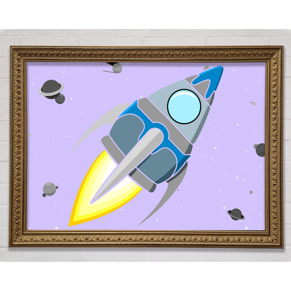 Isabelle & Max Rocket Ship Lilac - Single Picture Frame Print | Wayfair ...