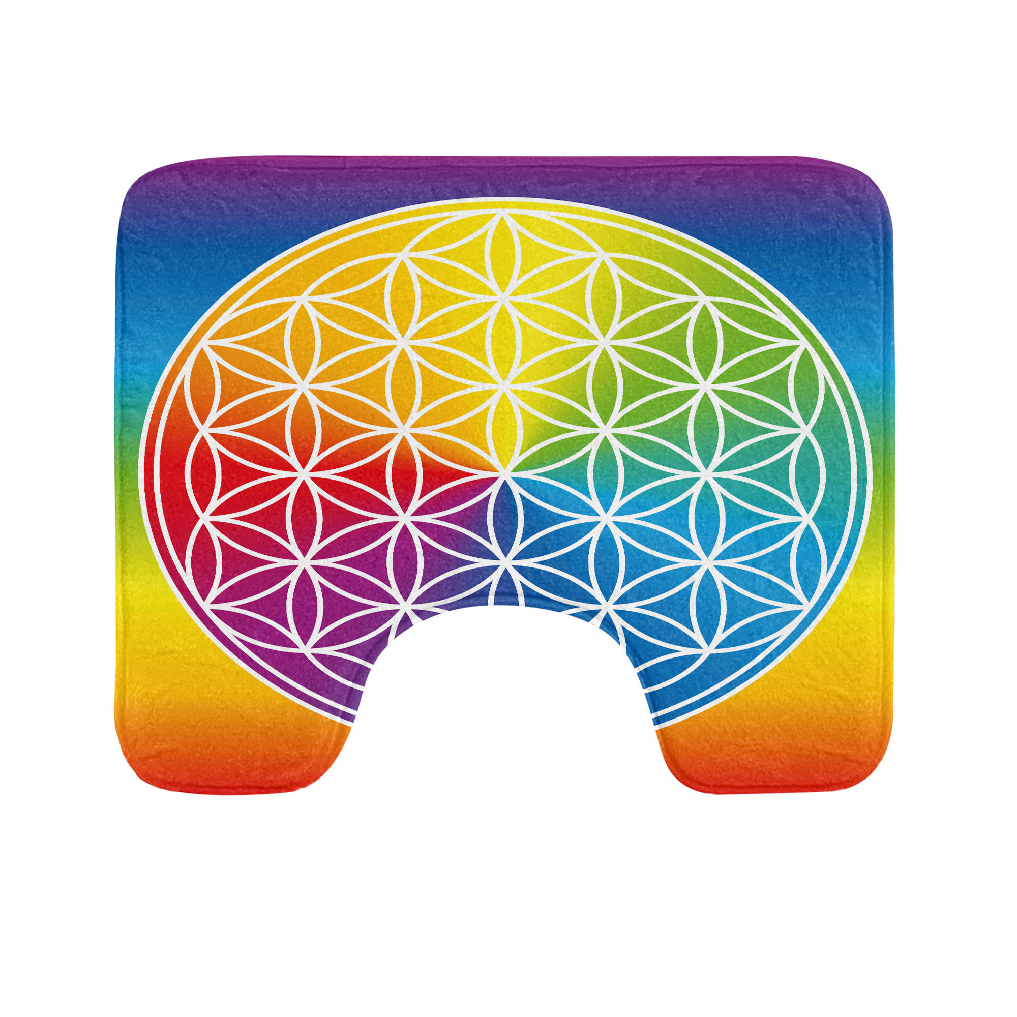 Bungalow Rose Hippie Toilet Mat U-Shape Bathroom Rug 20" Multicolor ...