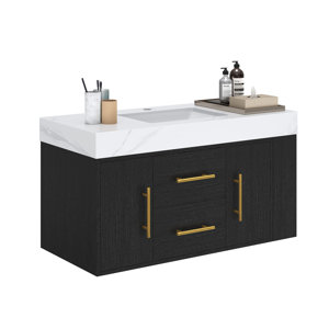 Mercer41 Abbiss Mercer41 40'' Wall Mounted Single Bathroom Vanity With ...
