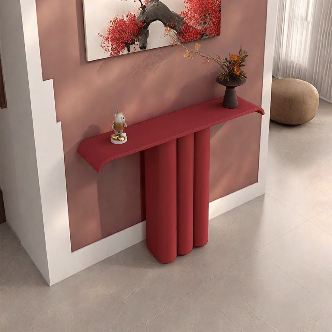 Ebern Designs Modern minimalist red console table | Wayfair