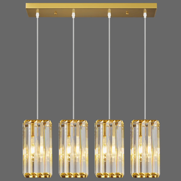 Mercer41 Modern Pendant Light Gold Rectangle Pendant Lighting Mini ...