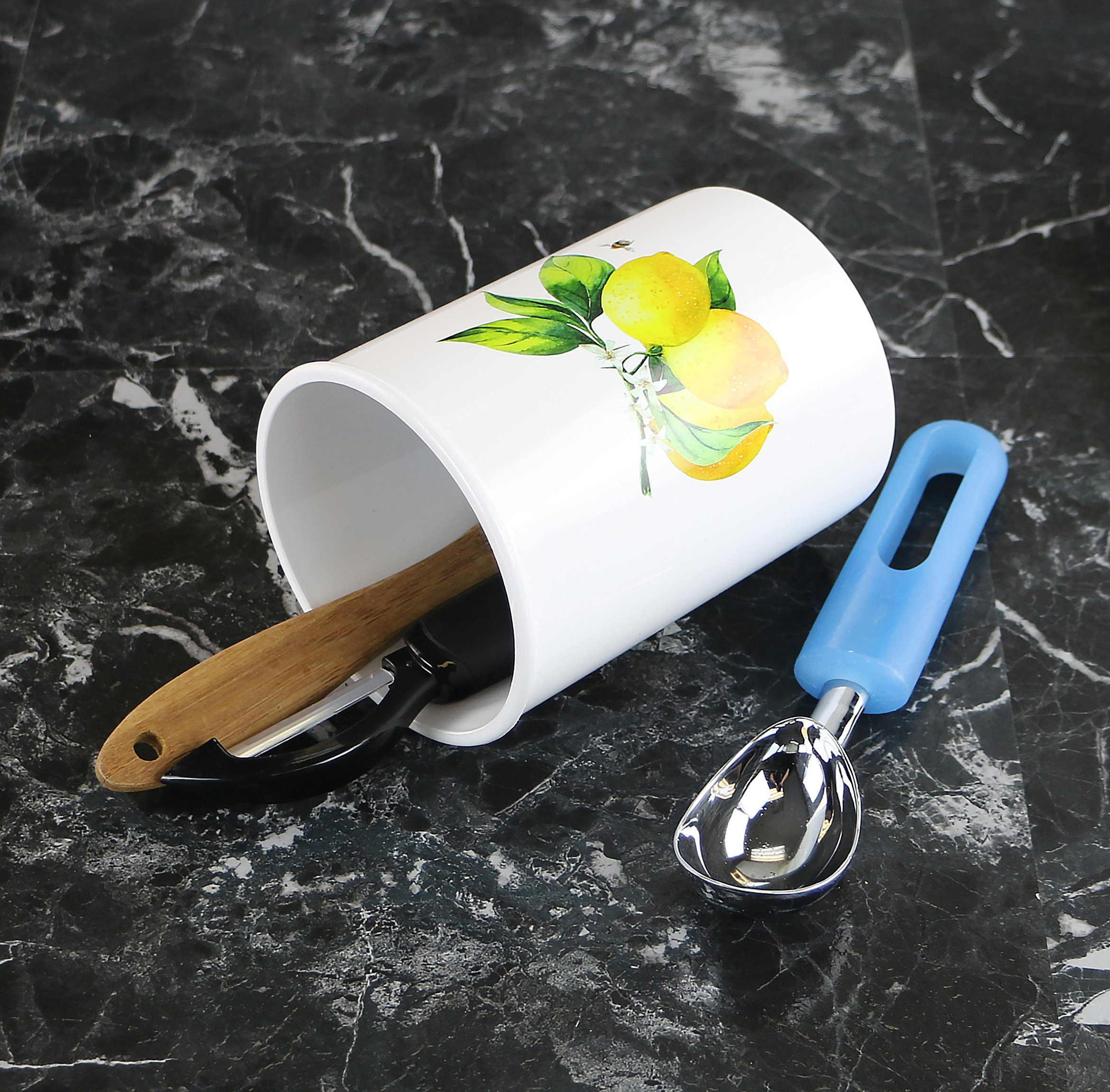 Gracie Oaks Plastic Round Utensil Storage Set | Wayfair