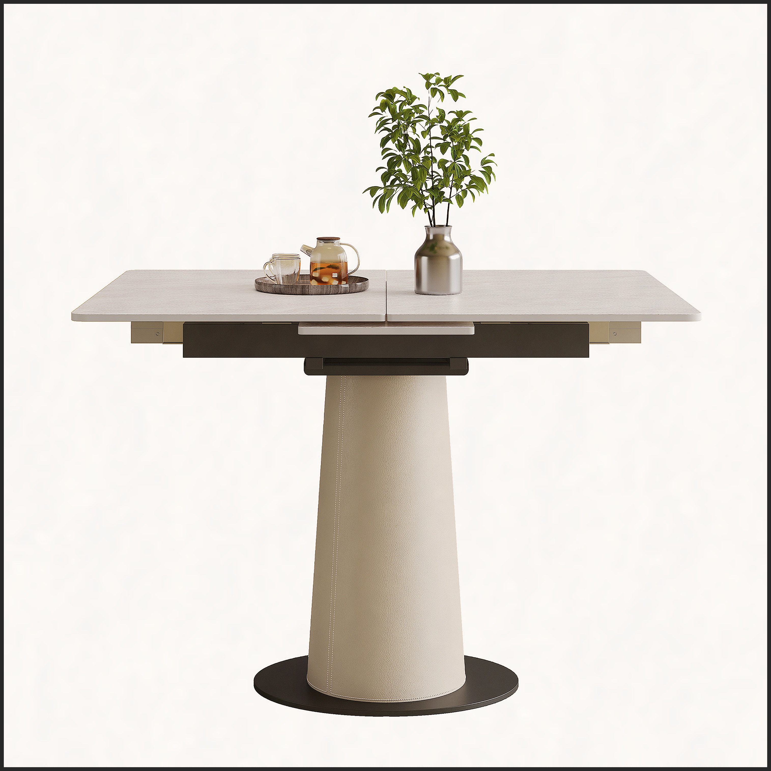 Wrought Studio Retractable Rock Slab Folding Dining Table, Modern ...