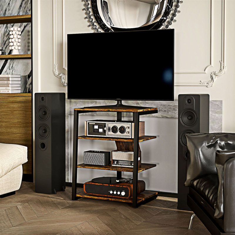 17 Stories TV Stand with Adjustable Shelves and Extension Lead Holder ...