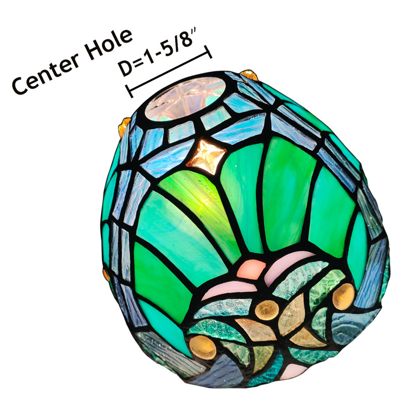 Astoria Grand Tiffany Lampshade 7 inch Wide Mini Stained Glass Lamp ...