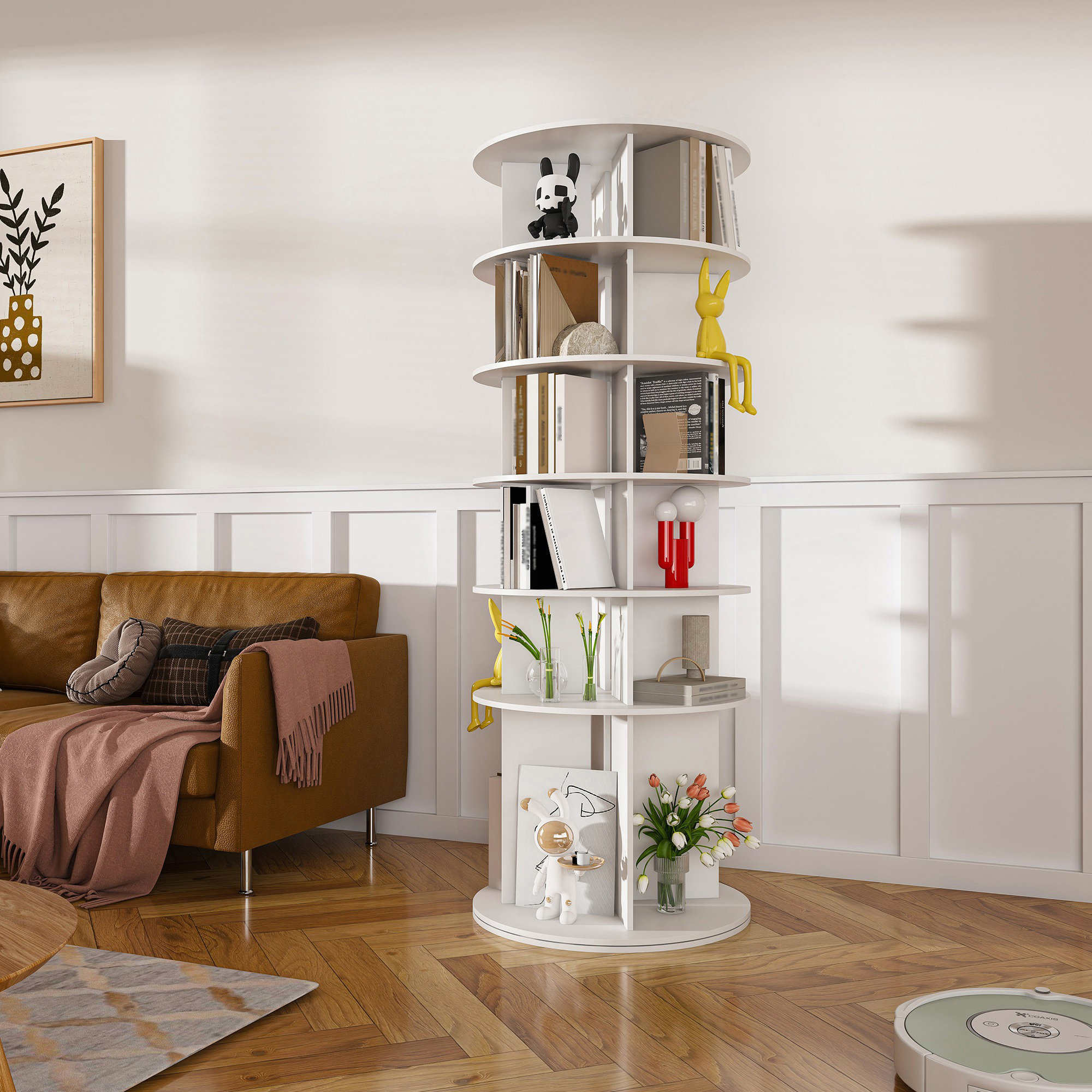 George Oliver Rotating Shoe Rack Tower, 6-Tier Spinning Shoe Rack, Free ...