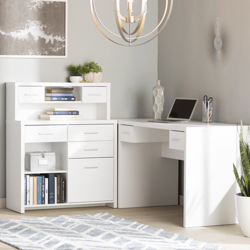 Wade Logan® Aschley Computer Desk Home Office Corner Storage Drawers L ...