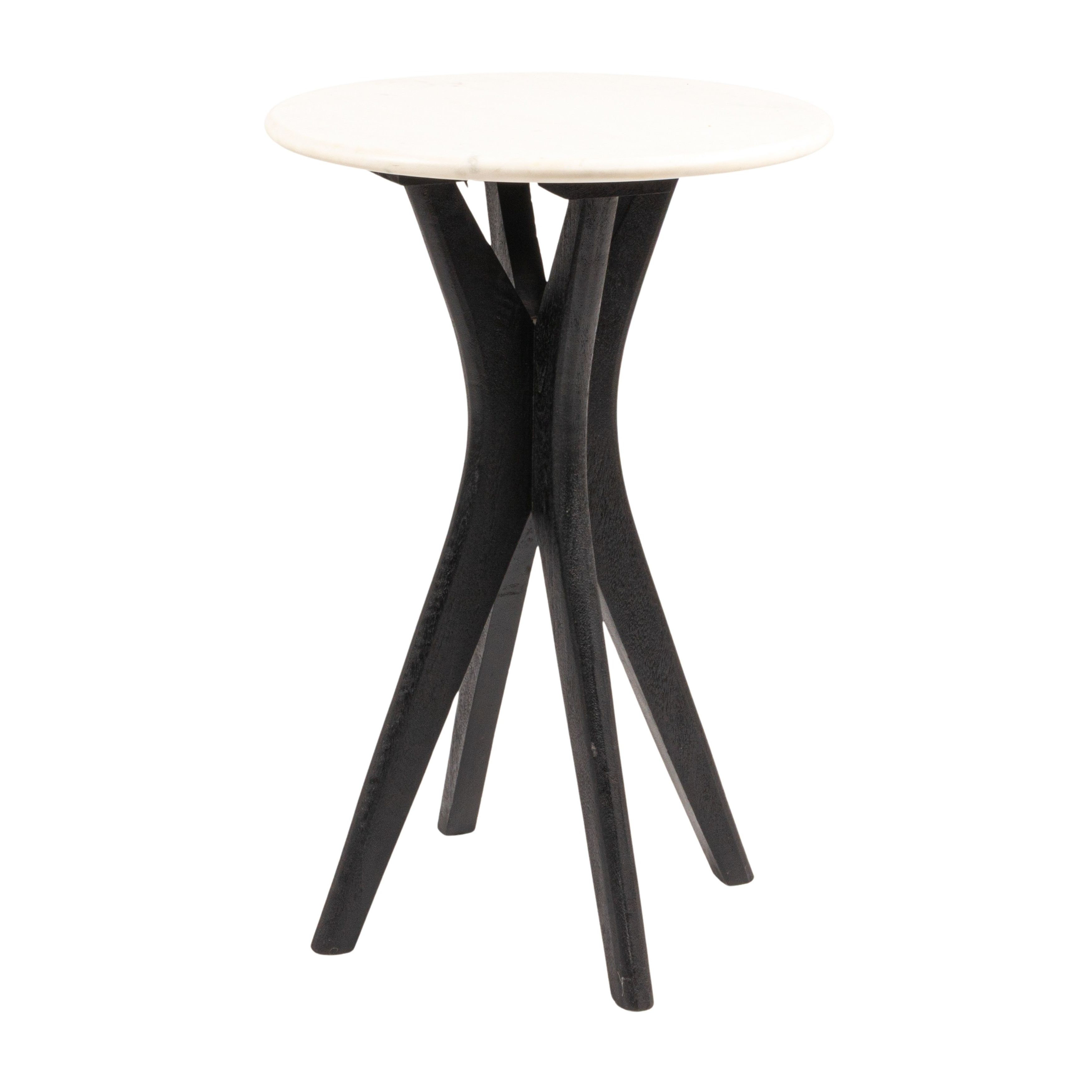 Rowena Interiors Owen Round Mango Wood and Marble Martini Accent Table ...