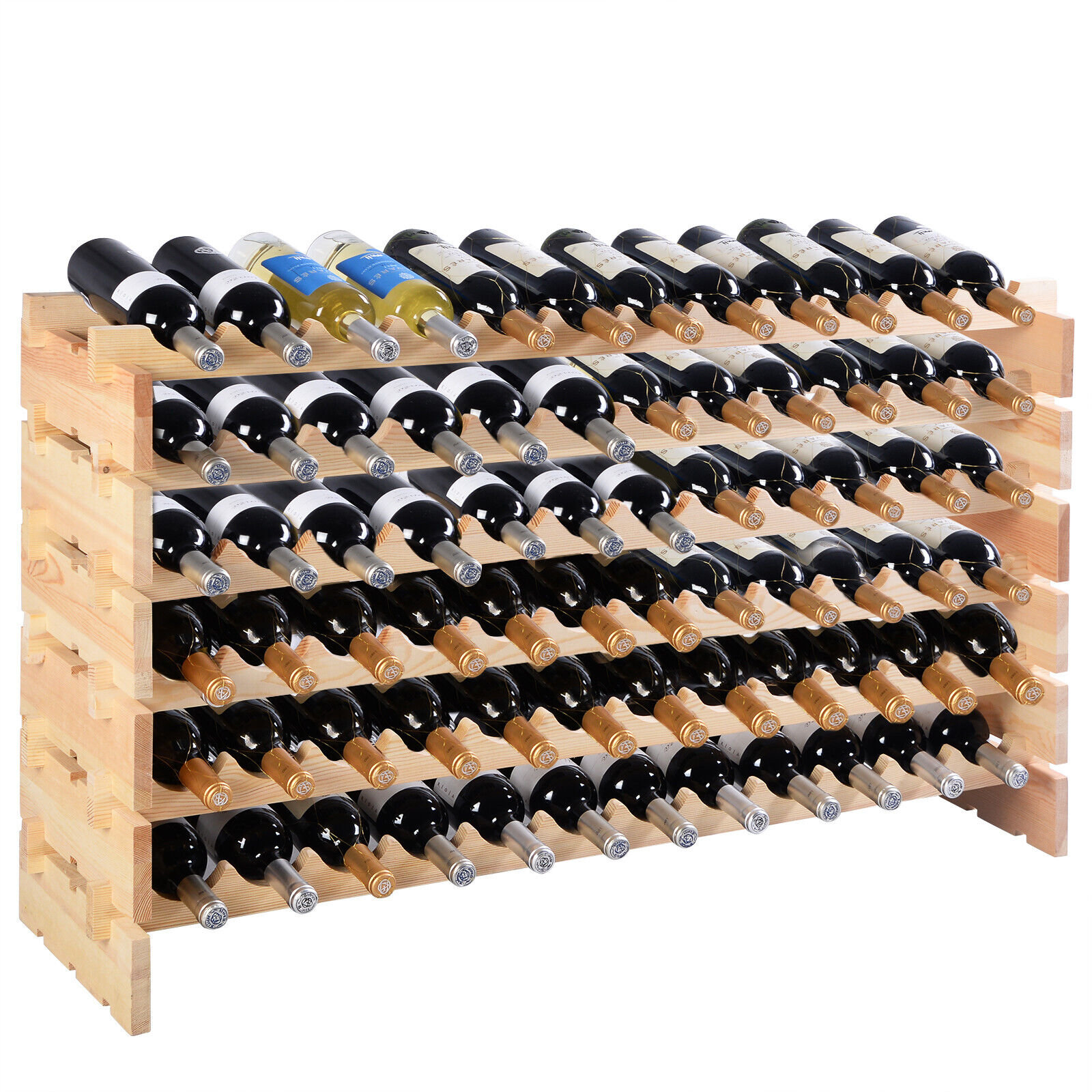 Lily Manor Stackable Floor Wine Rack 72 Bottle Capacity Wine Storage ...