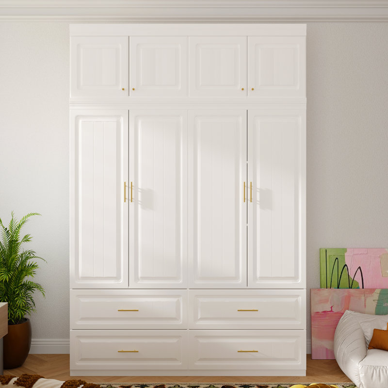 Red Barrel Studio® Modern Wardrobe With Strong Storage And Top Cabinet ...