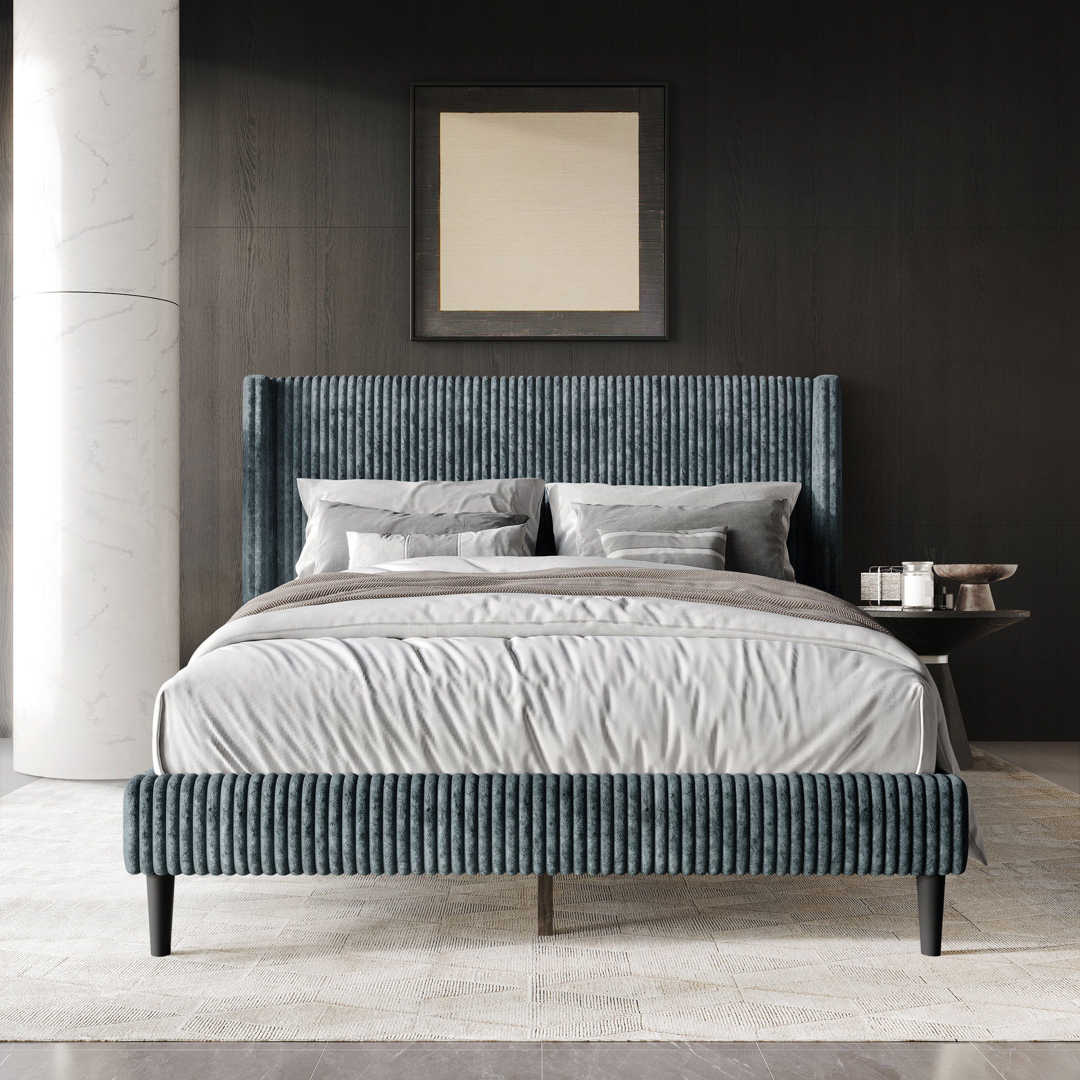 Mercer41 Contemporary Wingback Platform Bed - Wayfair Canada