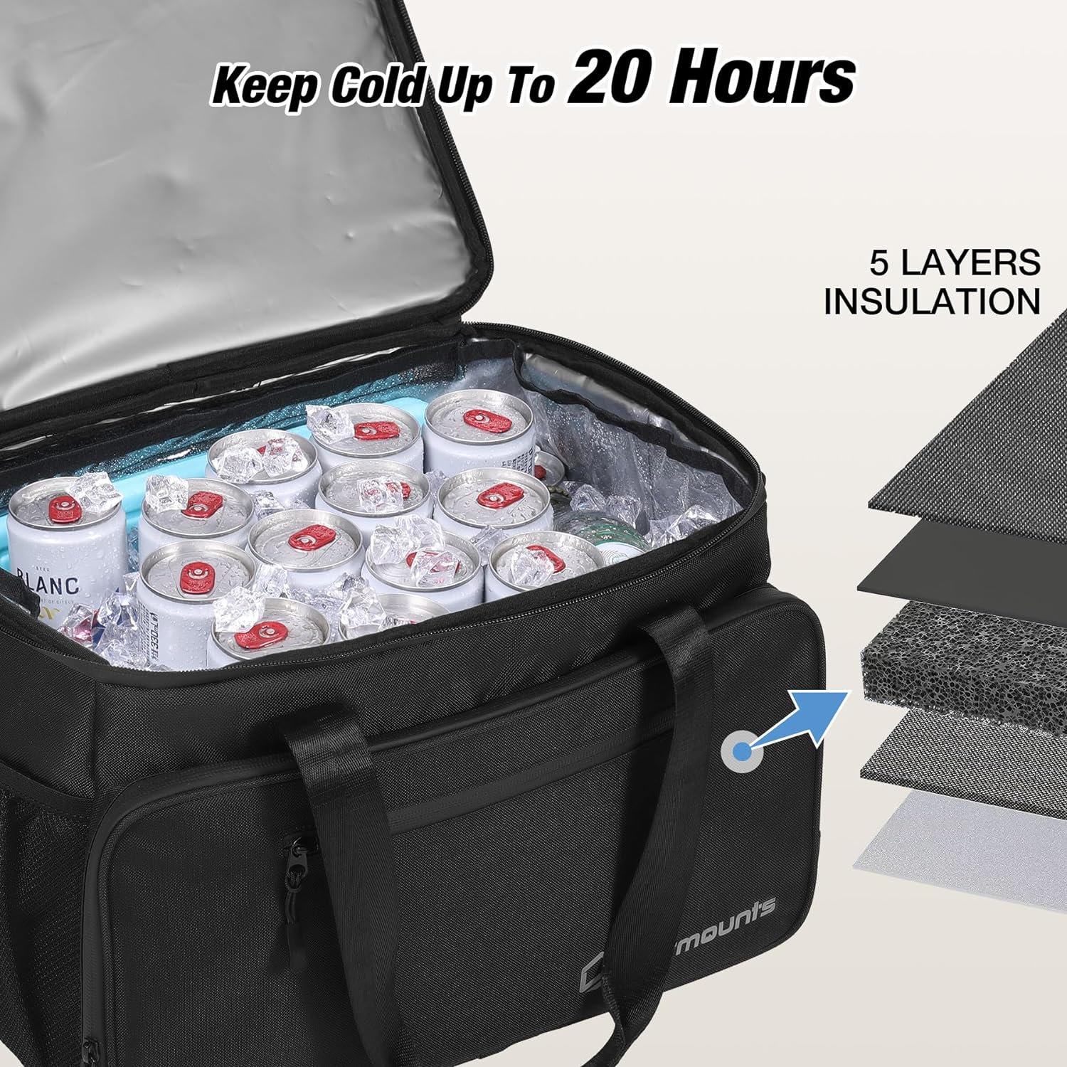 Arlmont & Co. Soft Cooler Bag Insulated Leakproof 48 Cans Collapsible w ...
