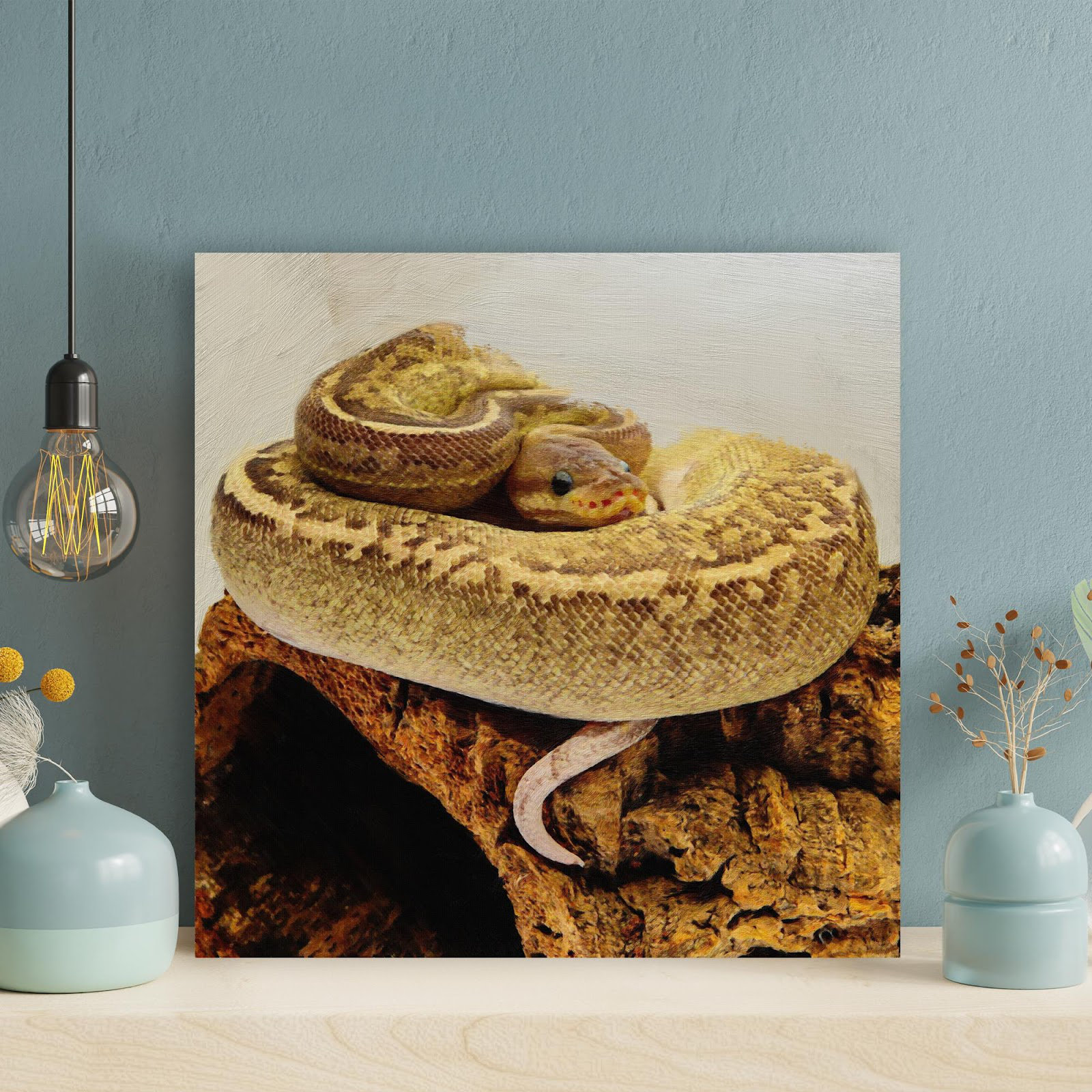 Latitude Run® A Brown Snake Curling Up - Wrapped Canvas Painting ...
