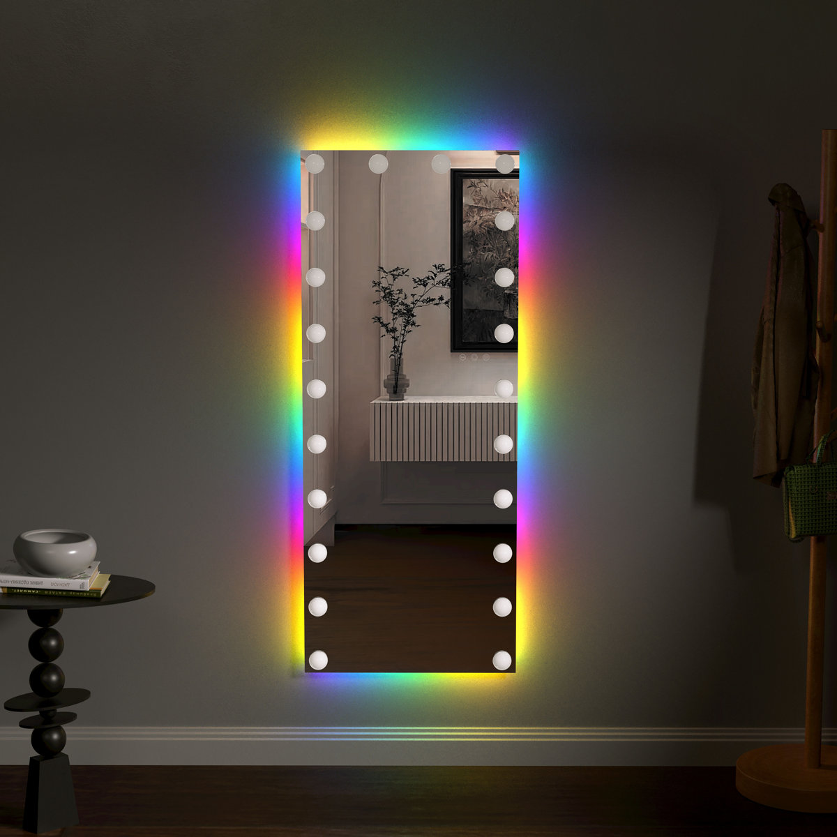 Brayden Studio Rectangle LED Full Length Metal Mirror | Wayfair.co.uk
