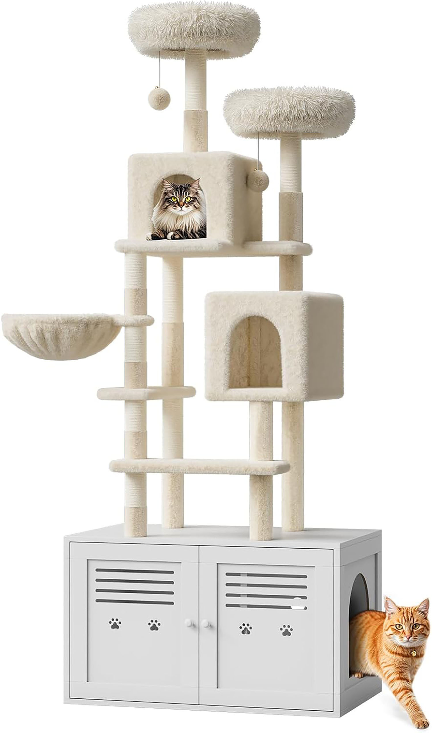 Tucker Murphy Pet™ 75.6'' Tall Cat Tree With Litter Box Enclosure, 2-In ...
