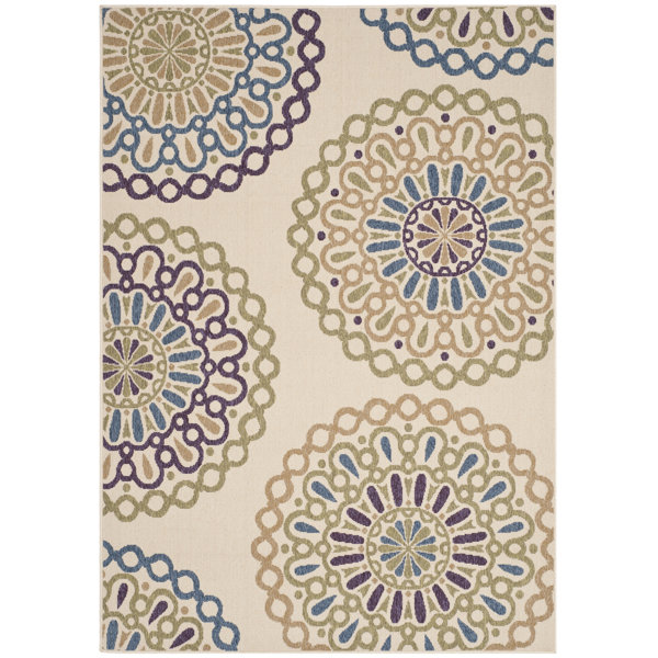 Winston Porter Centeno Performance Floral Rug & Reviews | Wayfair