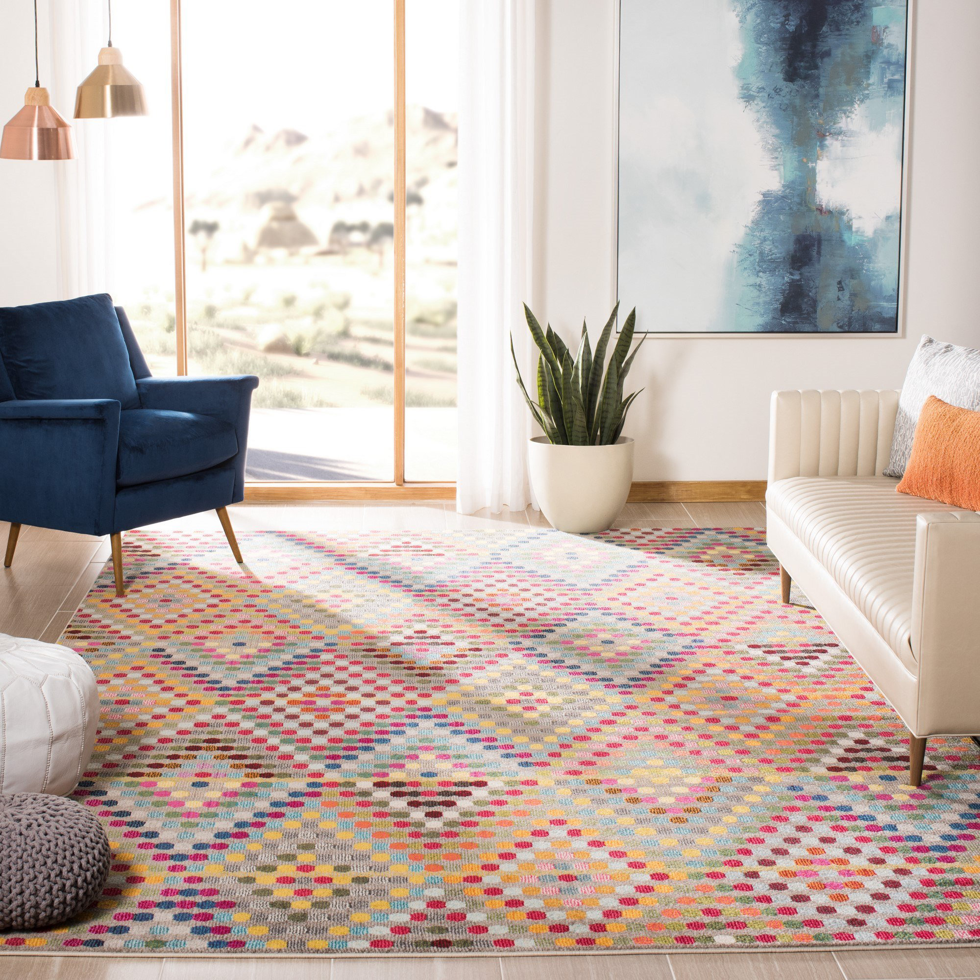 Ebern Designs Monaco Performance Geometric Rug & Reviews | Wayfair