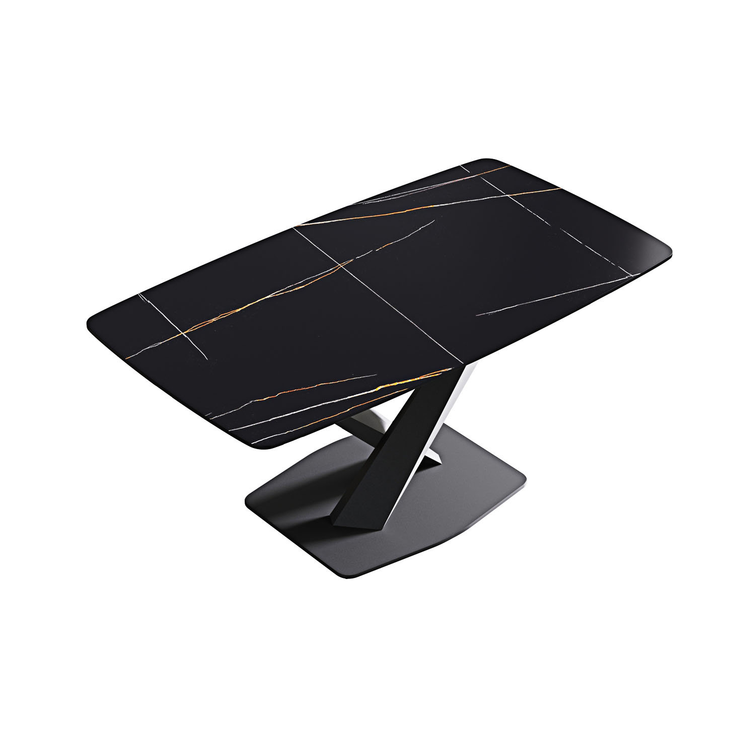 Orren Ellis Curved Dining Table With Metal Leg | Wayfair