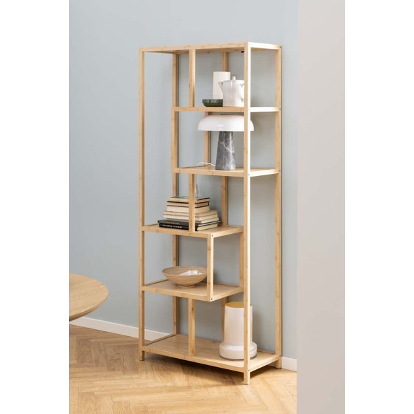 PkInvest Moso 185mm H x 77cm W Solid Wood Etagere Bookcase | Wayfair.co.uk