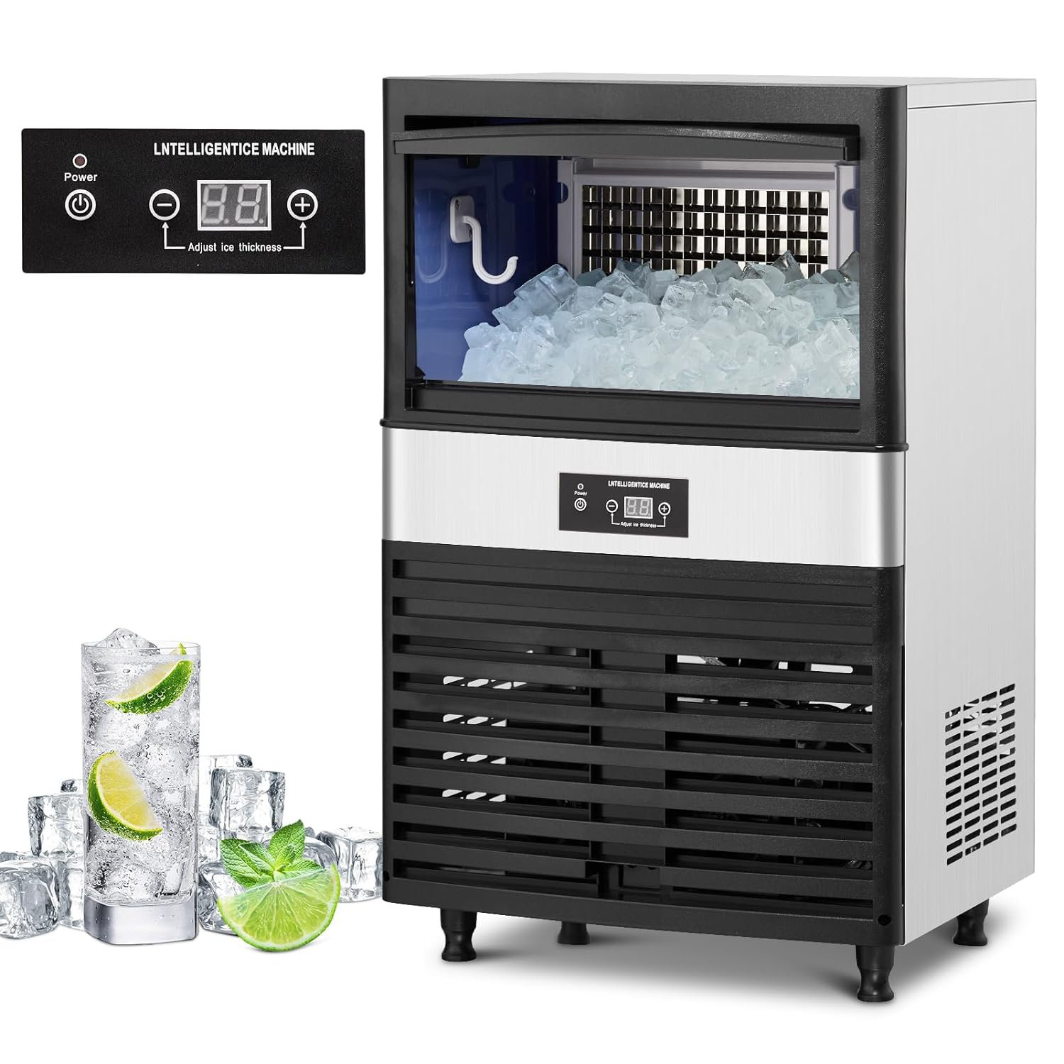 GlowSol 80 Lb. Daily Production Cube Ice Freestanding Ice Maker | Wayfair