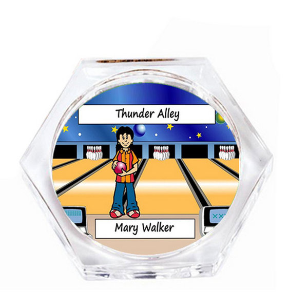 Printed Perfection Personalized Bowling - Female Drink Coaster Gift Set ...