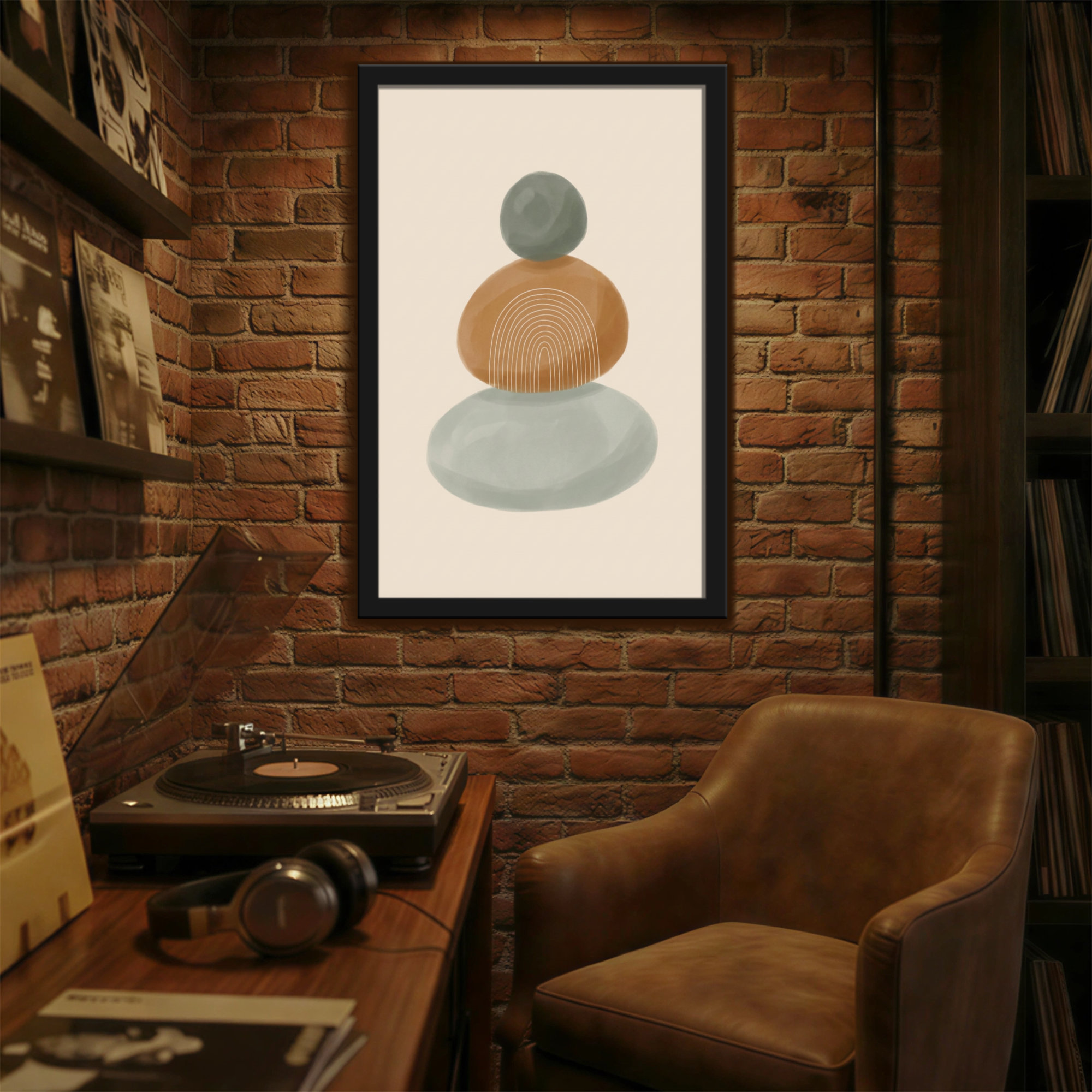 Winston Porter Abstract Stacked Stones Abstract Art Print | Wayfair