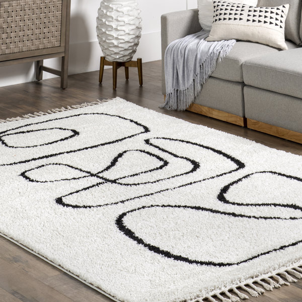 Orren Ellis Aurelie Abstract Shag Tassel Area Rug | Wayfair
