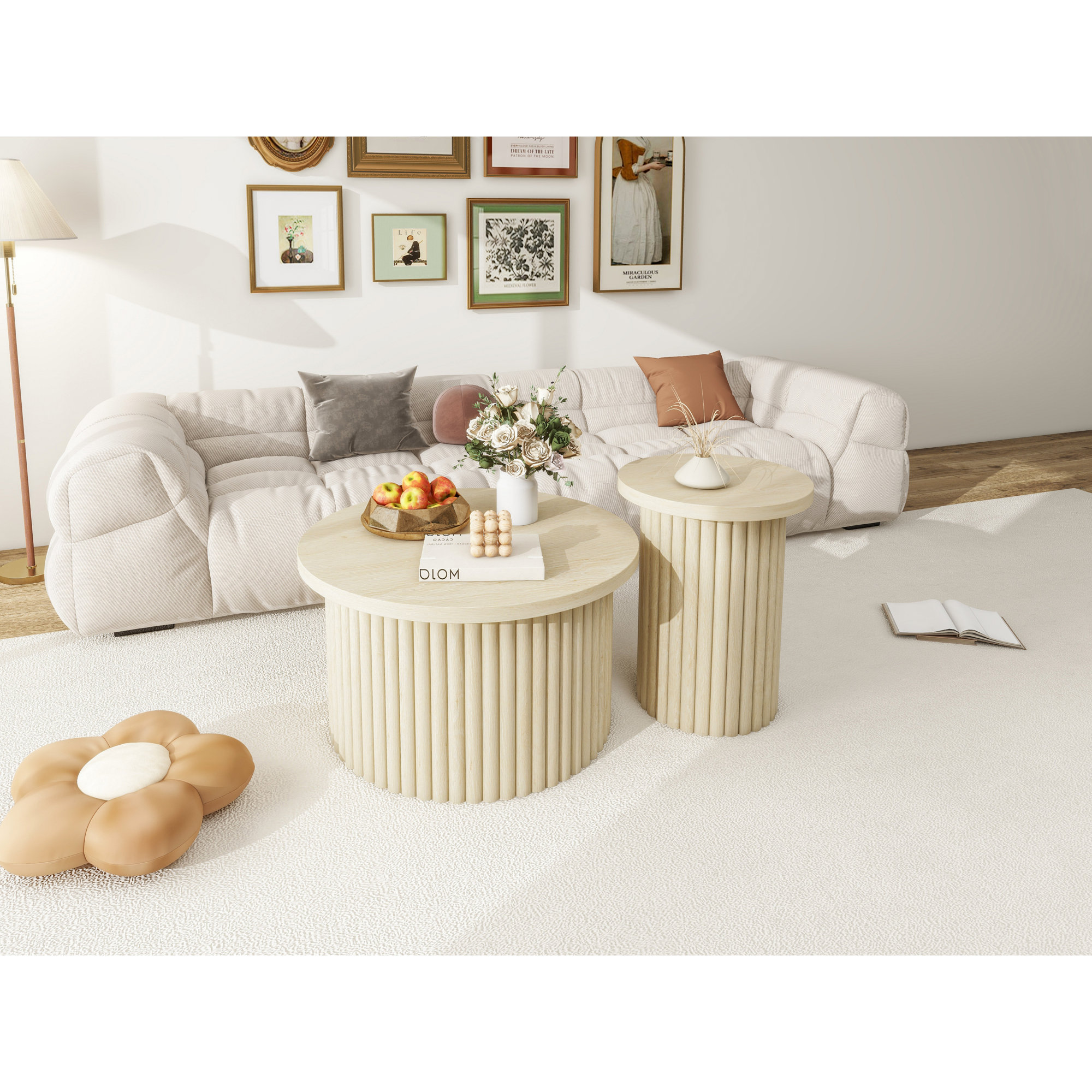 Brayden Studio Versatile Coffee Table Set Mdf & Iron Modern Design For ...