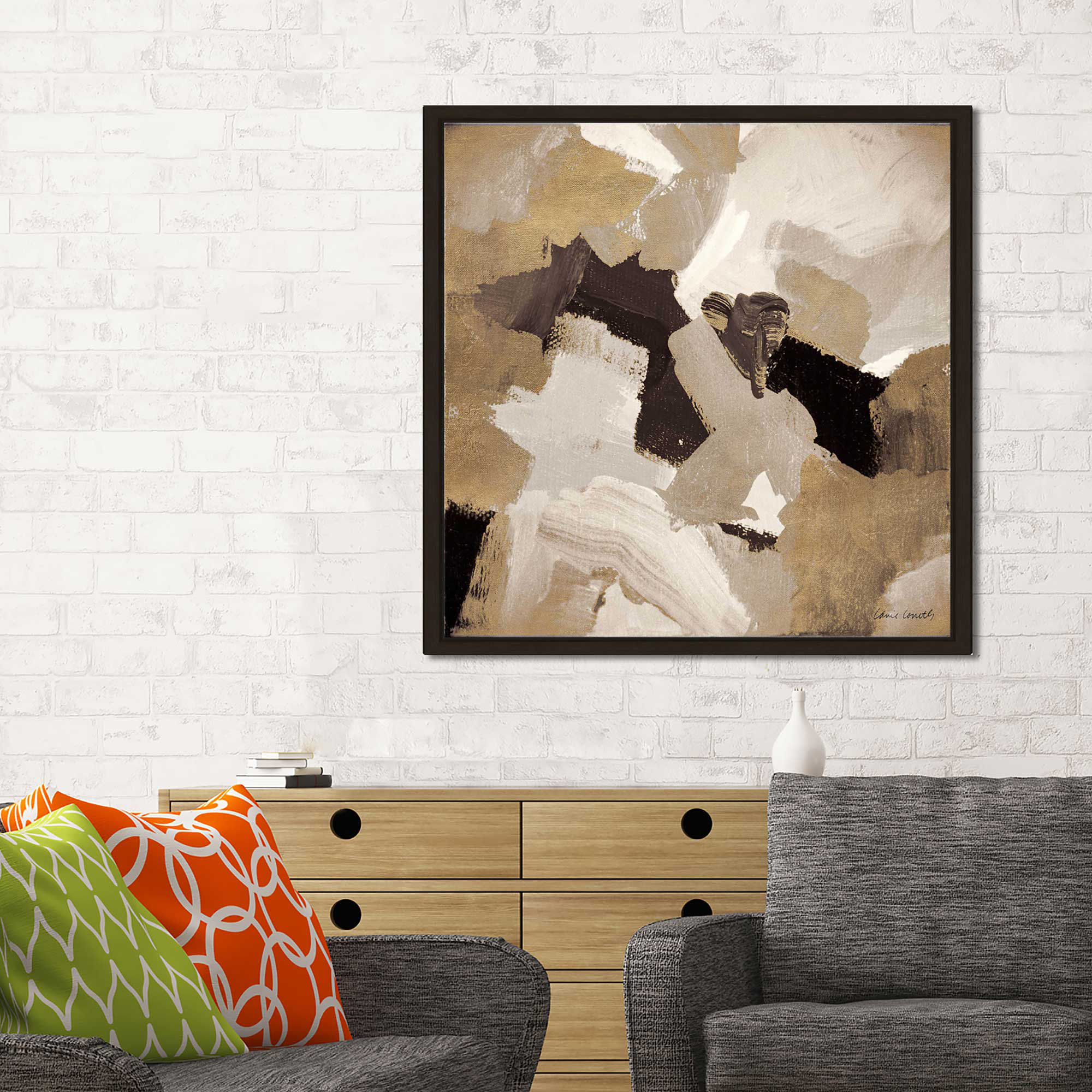 Wrought Studio™ 'Muted Abstract II' Framed Acrylic Painting Print On ...