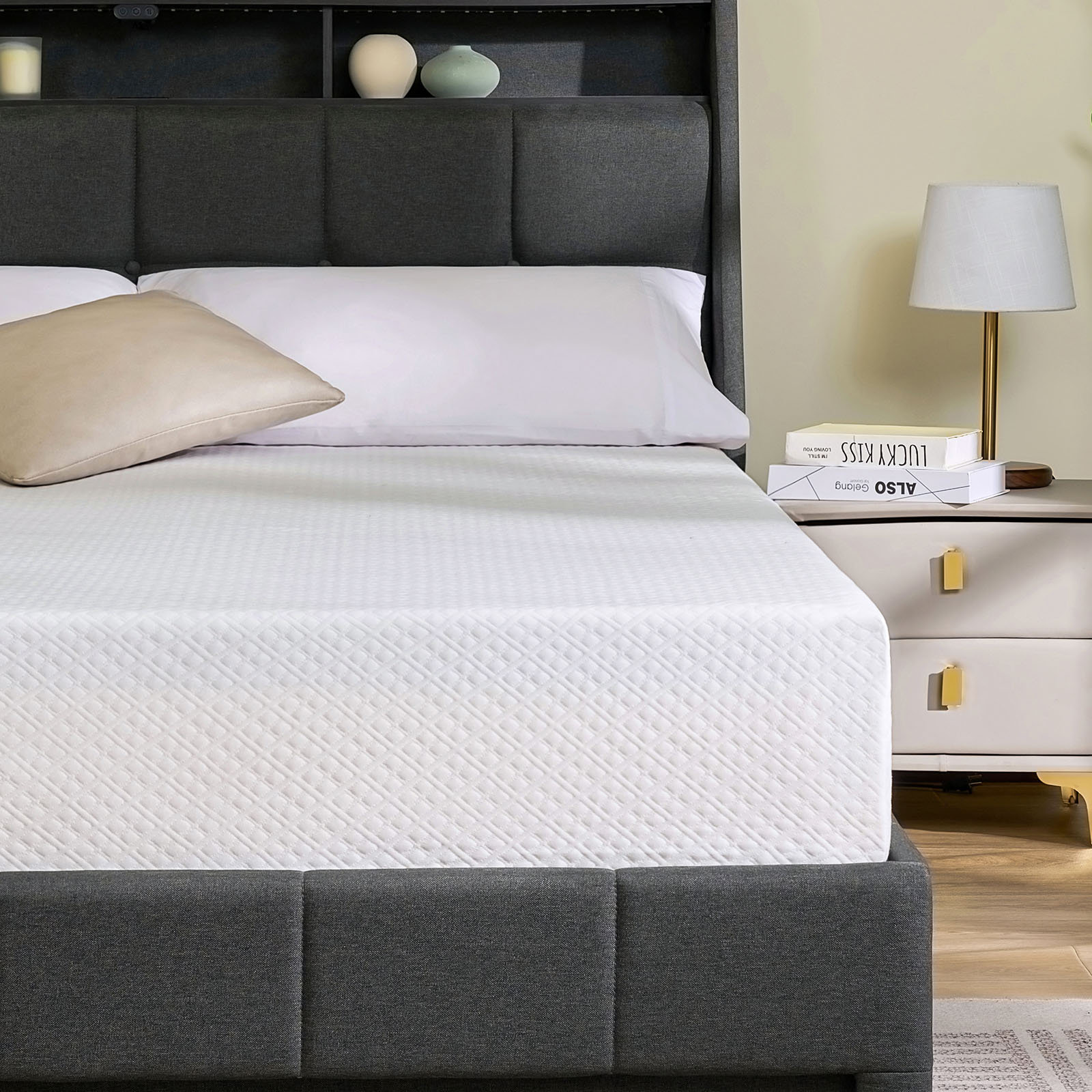 Alwyn Home Romary 6'' Medium Gel Memory Foam Mattress, Bamboo Charcoal ...