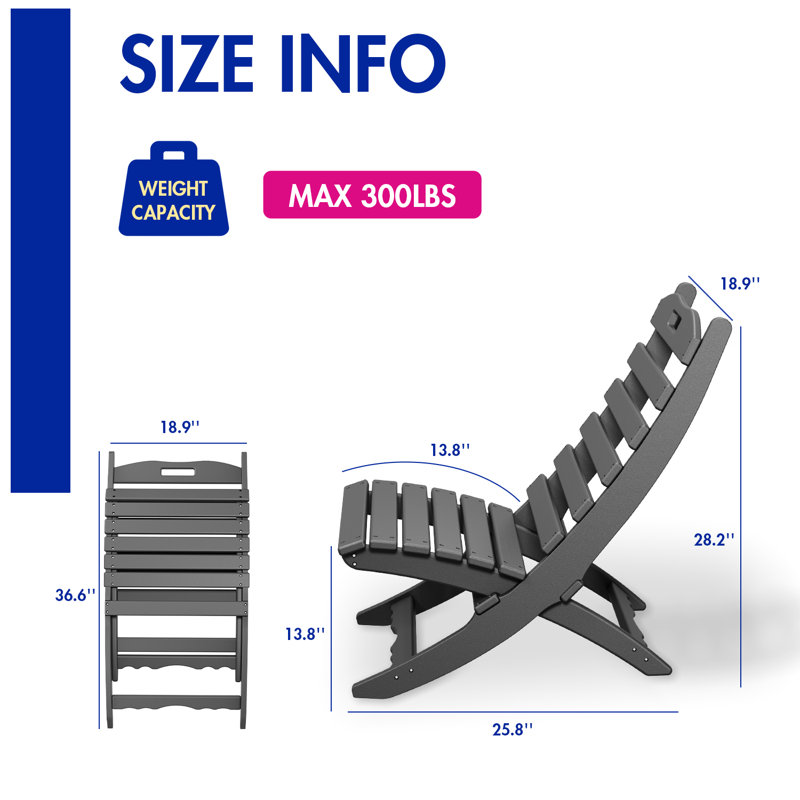 Highland Dunes Alexeya Plastic Folding Adirondack Chair & Reviews | Wayfair