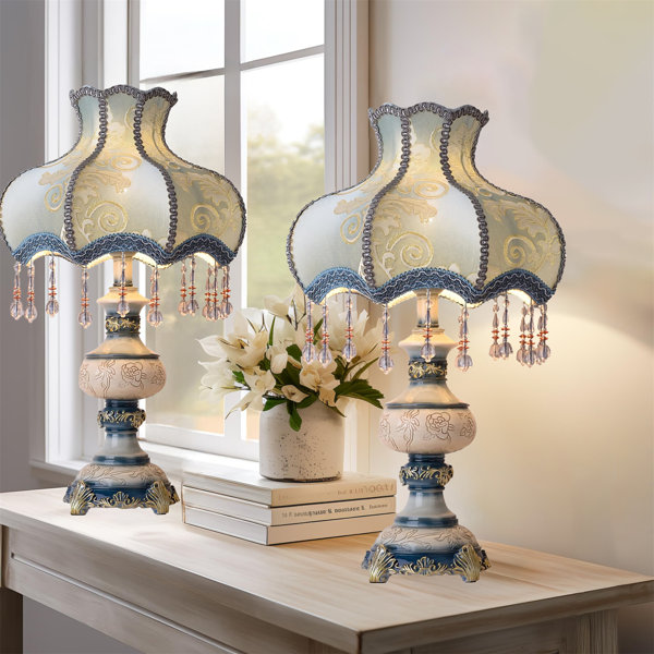 framesfabric A Pair Of Vintage Blue Bedside Lamps | Wayfair