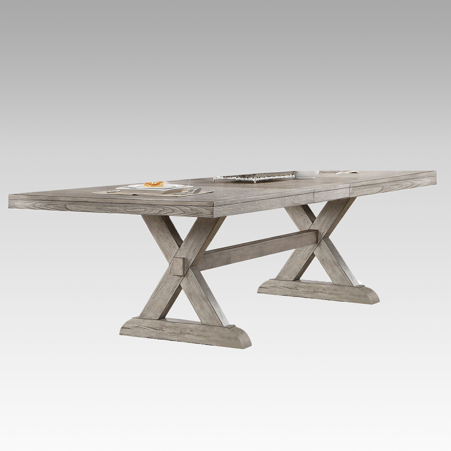 Laurel Foundry Modern Farmhouse® Kayley Extendable Trestle Dining Table ...