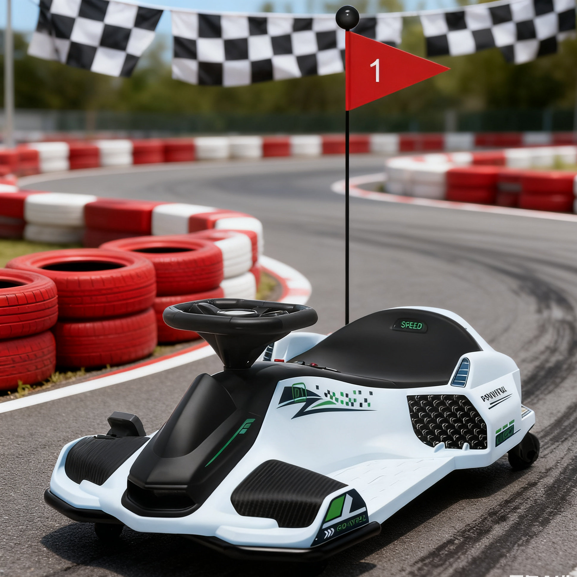 babevy 12V Kids Electric Drifting Car, 45W Brushless Motor, 5 Wheels, 5 ...