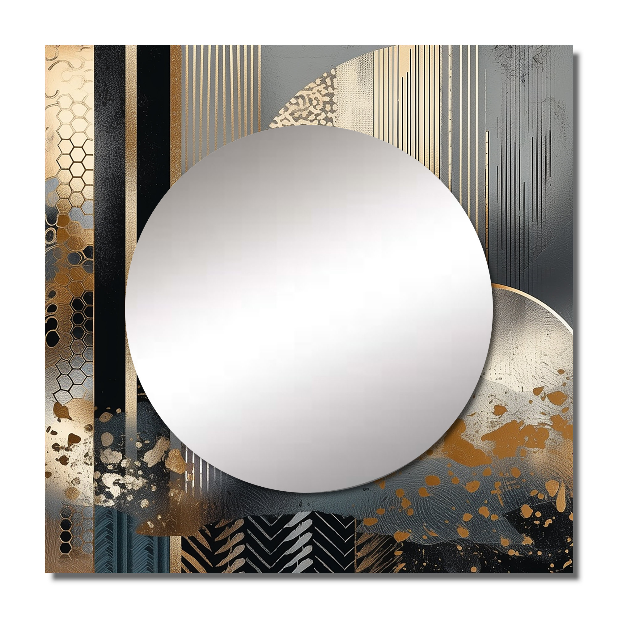 East Urban Home Allizon - Abstract Marble Large Square Mirror For Wall ...