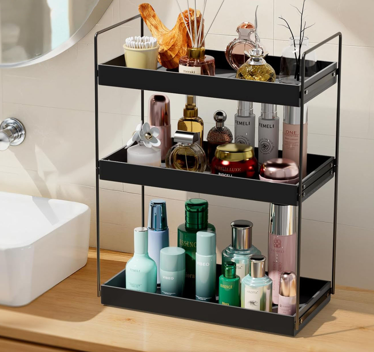 Ivy Bronx Bathroom Countertop Organizer, 3 Tier Vanity Counter Skincare ...