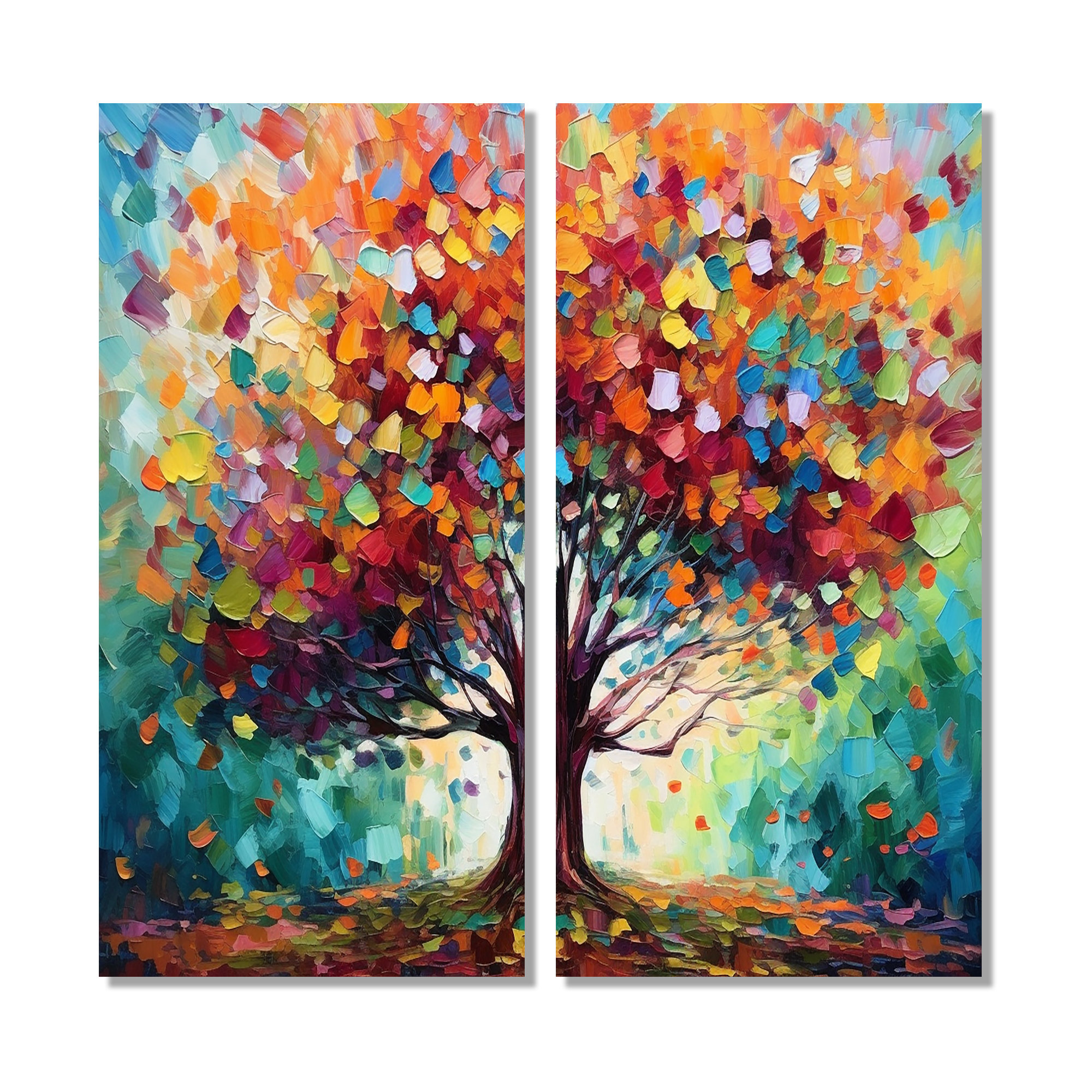 Lark Manor™ Coral Oak Tree At The Farm I - Large Trees Canvas Wall Art ...