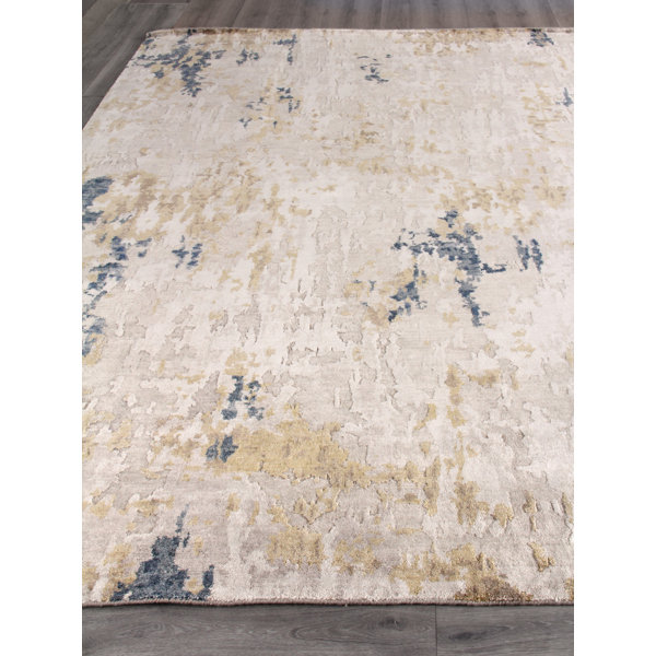 Exquisite Rugs Laureno Hand Knotted Beige/Gold Area Rug | Wayfair