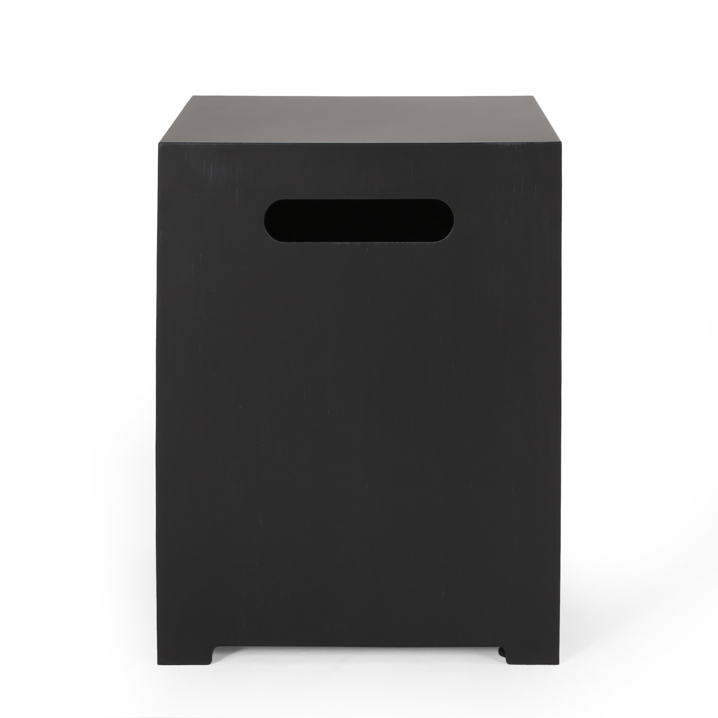 Orren Ellis Square Metal Propane Tank Lid Side Table Modern Metal-style ...