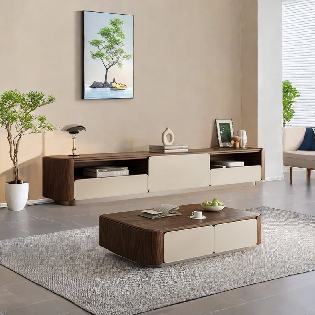 Creature B Comforts Modern Simplicity TV Stand and Coffee Table Set ...