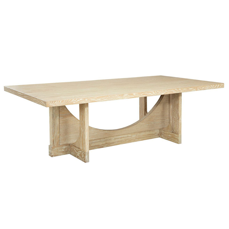 Foundry Select Wienke 94" Wide Oak Dining Table, White Washed | Wayfair