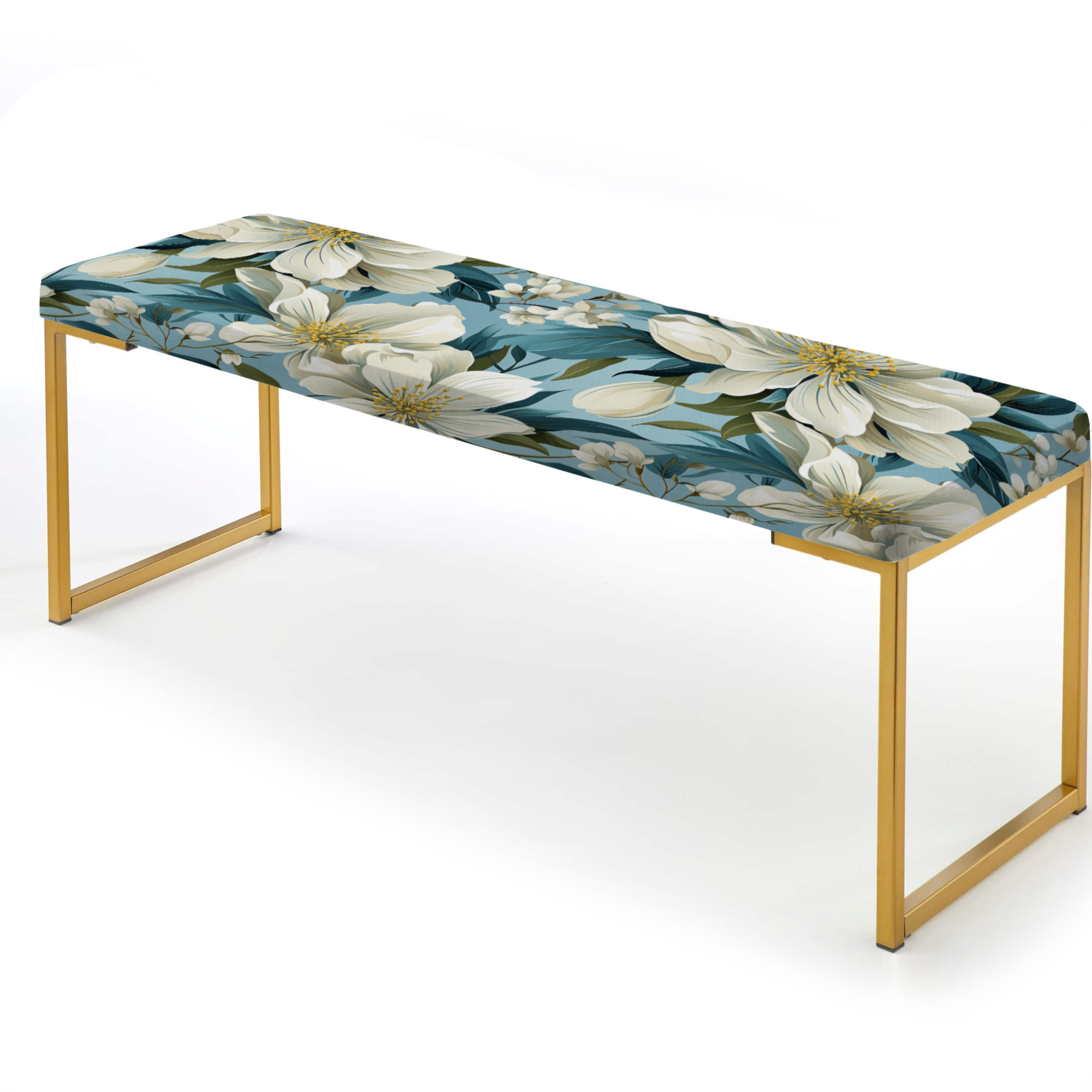 Design Art Blue Coastal Blossoms Floral Pattern I - Floral Upholstered ...