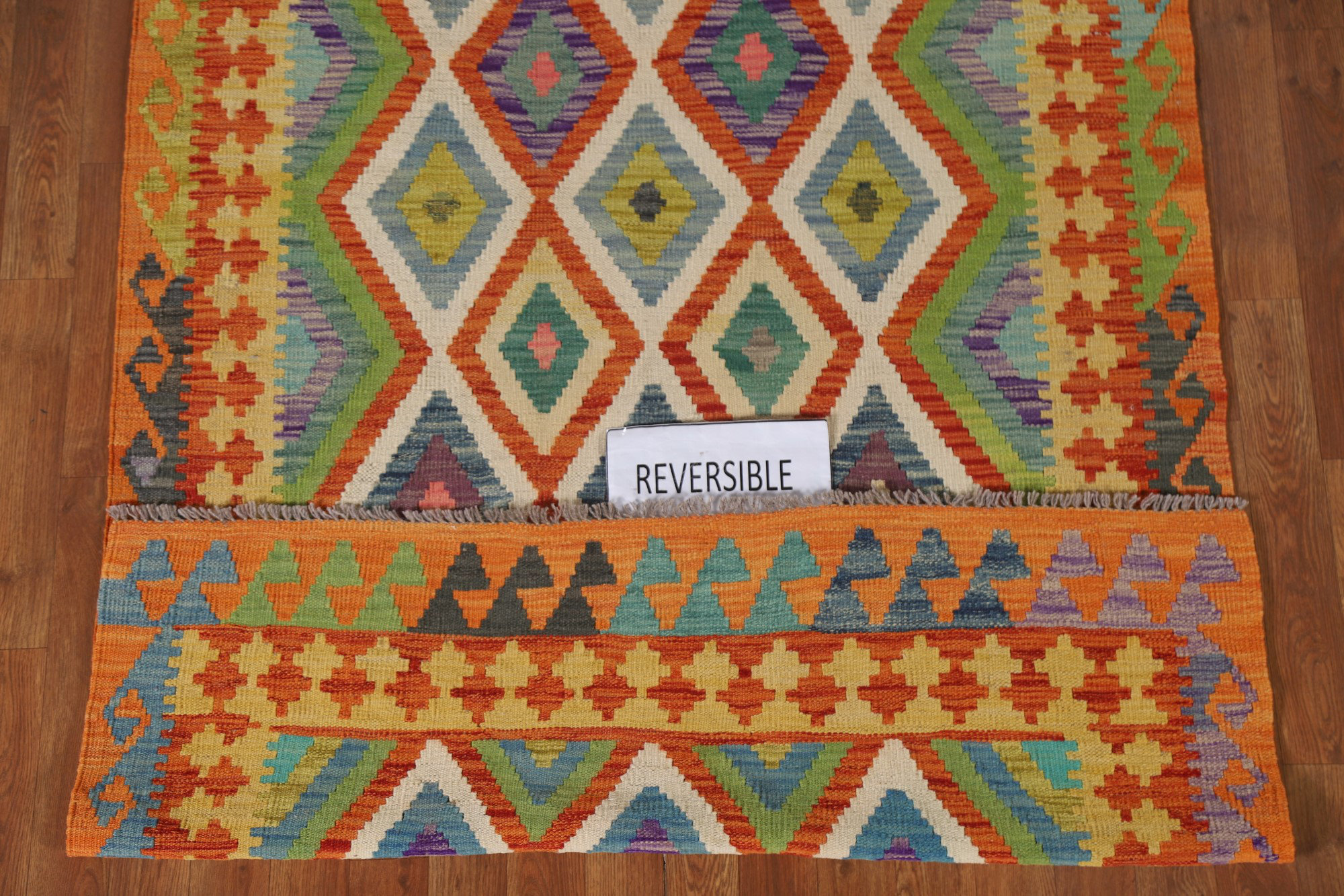 Dakota Fields Geometric Kilim Oriental Wool Rug 4x6 | Wayfair