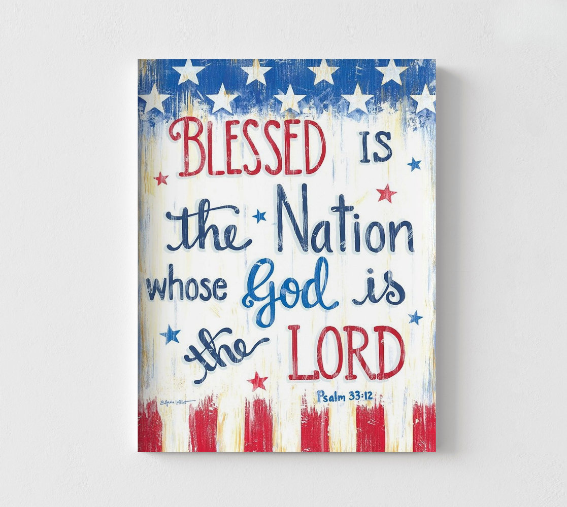 WeFrameArt Blessed Is The Nation By Anne Lapoint, Psalm 33:12 Bible ...