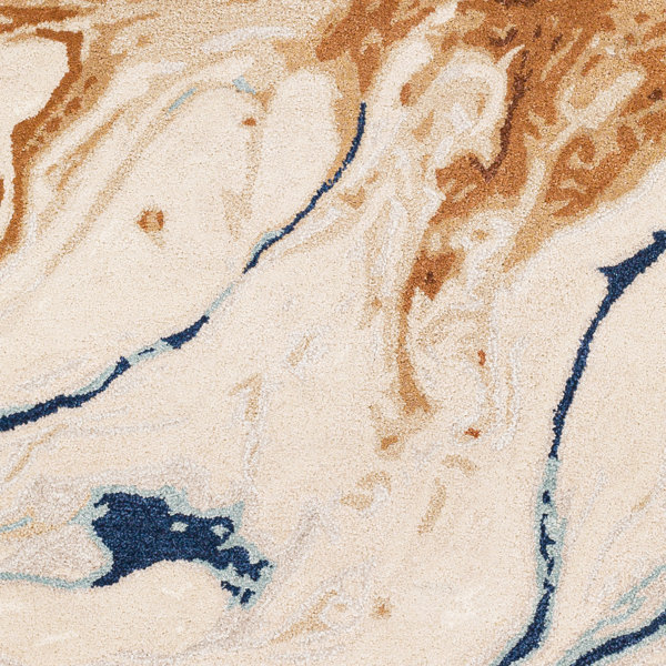 Orren Ellis Kavita Handmade Cream/Light Brown Rug | Wayfair