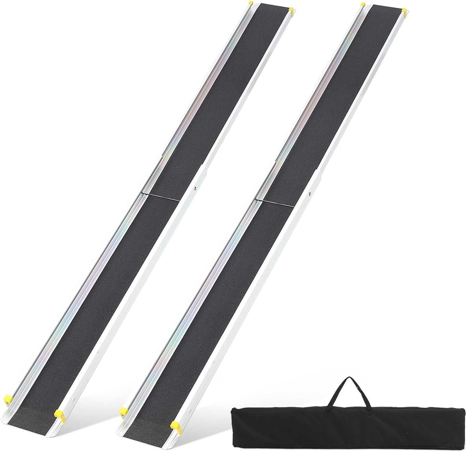 FDFK 7ft Wheelchair Ramp For Steps, 3 To 7 Ft Adjustable Aluminum Ramp ...