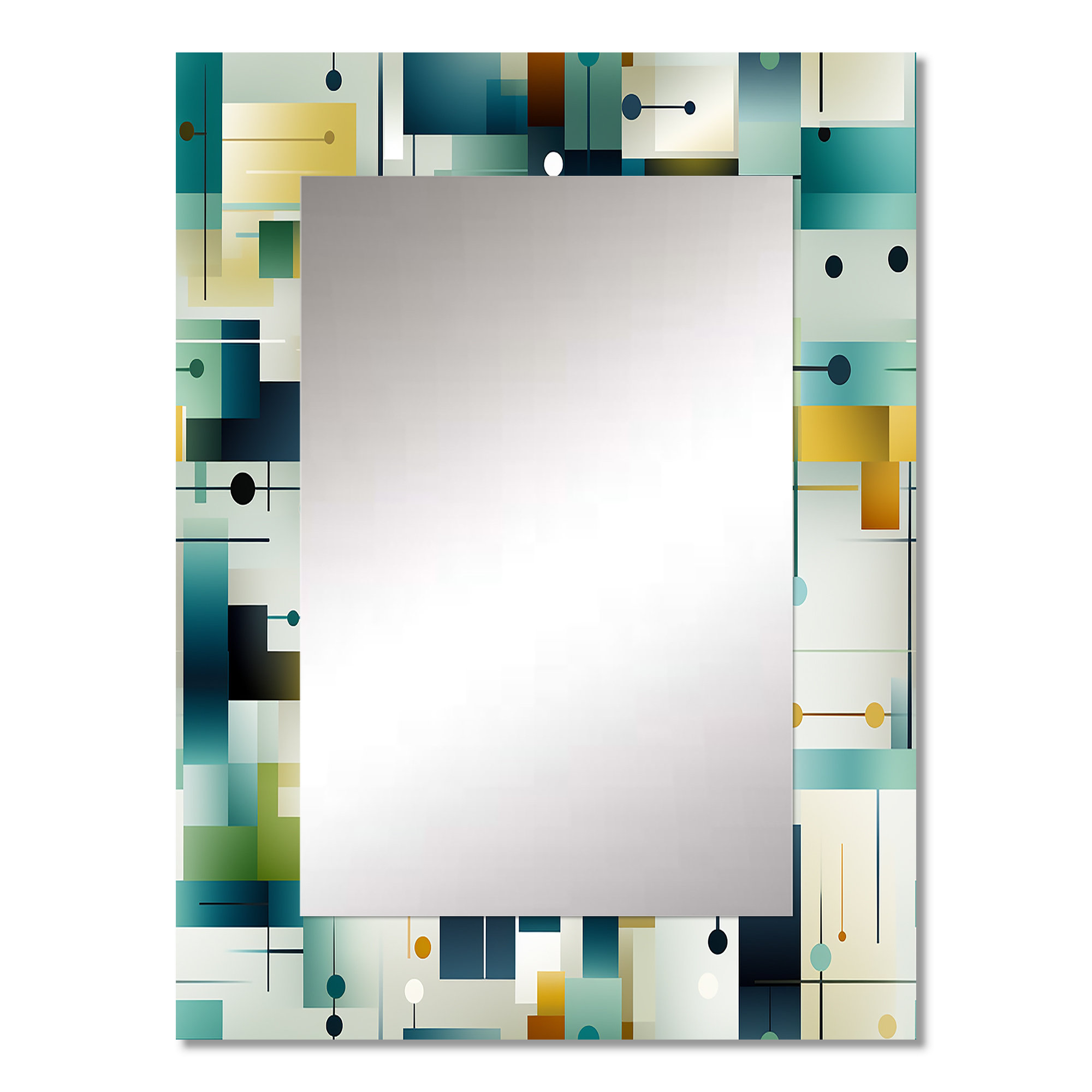 Wrought Studio Green Cubic Oasis Geometric - Geometric Mirror Wall ...