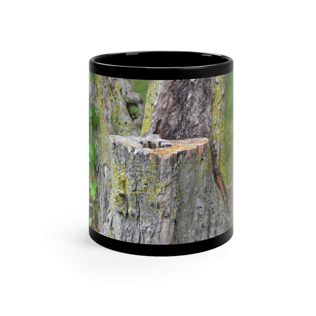 East Urban Home Aleq Tree Stump 11Oz Black Mug | Wayfair